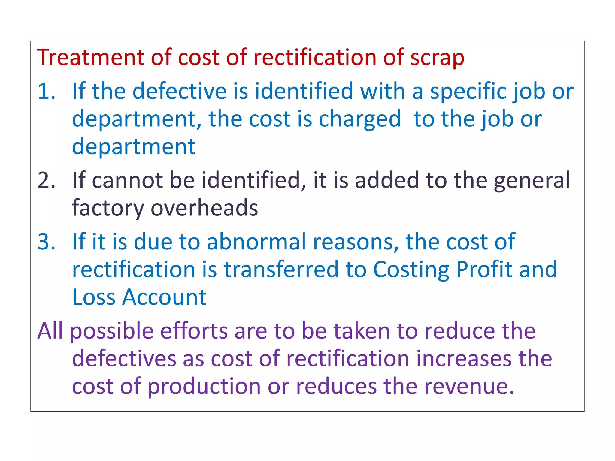 Scrap waste spoilage in costing | PPTX