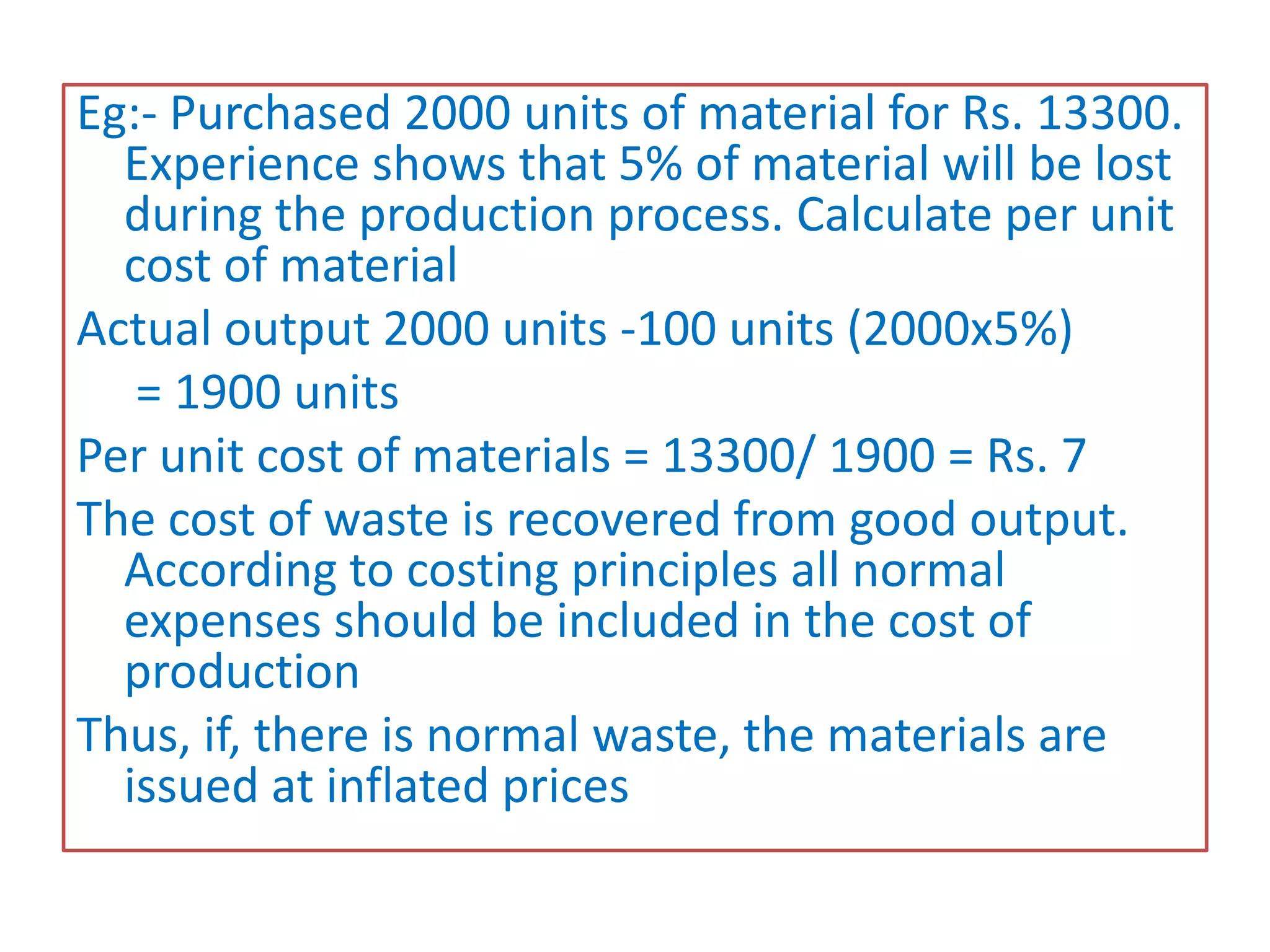 Scrap waste spoilage in costing | PPTX