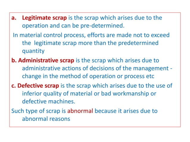 Scrap waste spoilage in costing | PPTX