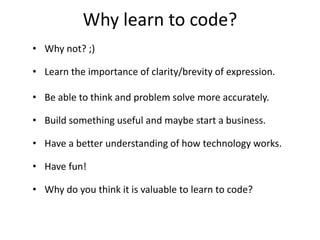 Inspiring Kids to Code Using Scratch and Other Tools | PPTX ...