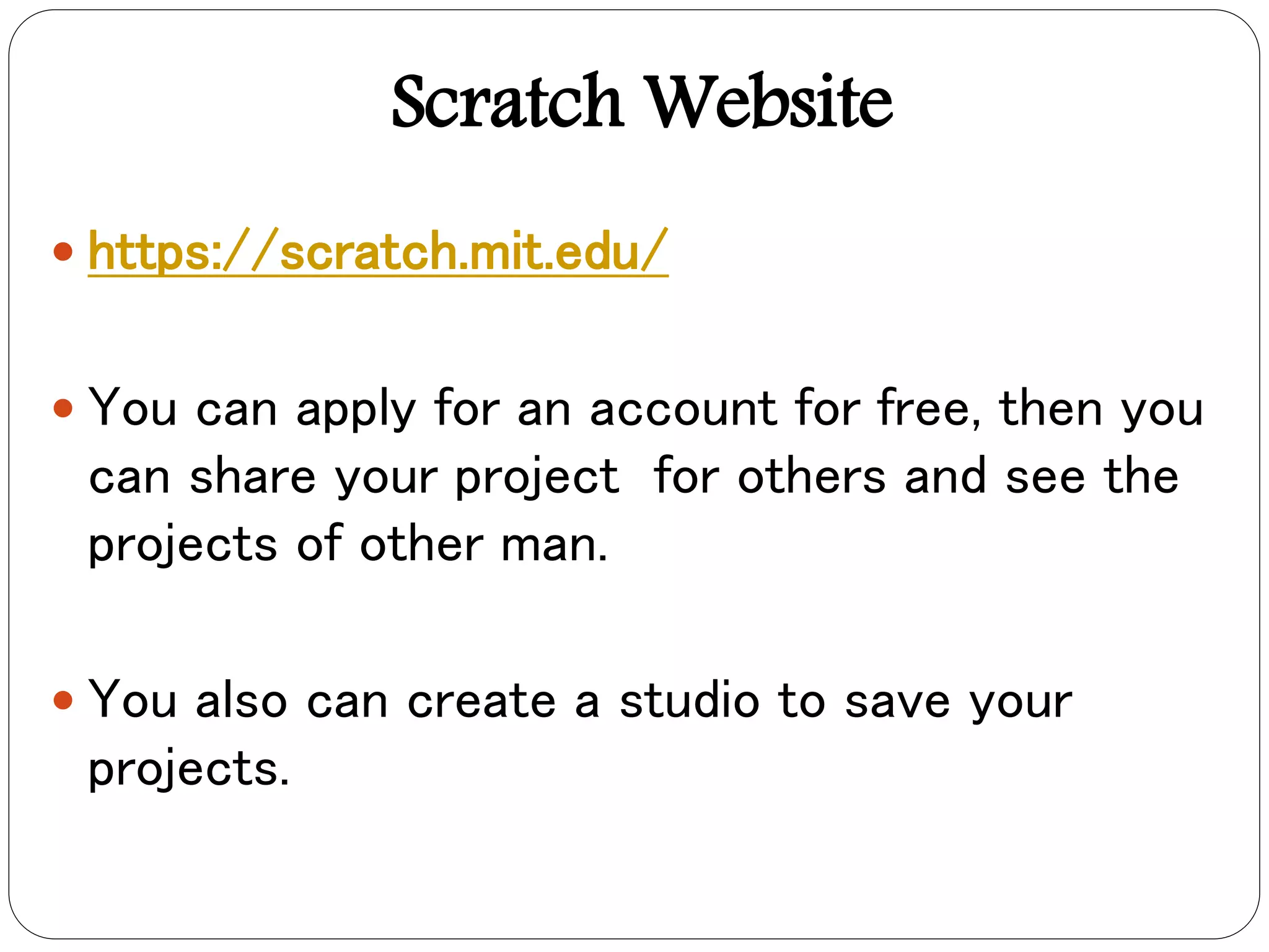 Scratch Introduction | PPTX