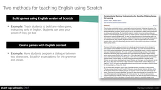 Using Scratch to teach English as a second language | PPTX