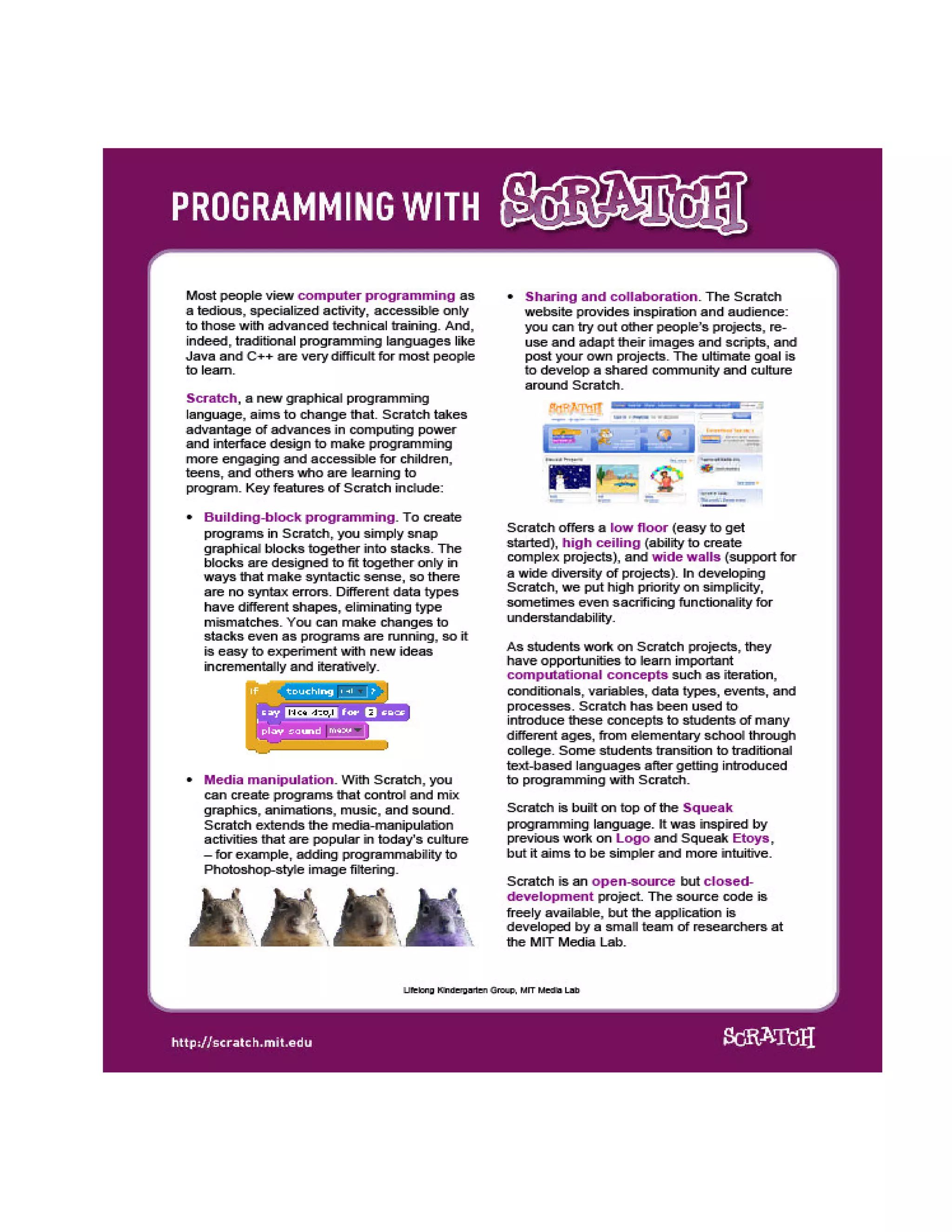 Scratch Handout | PDF