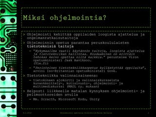 Scratch-ohjelmointia | PPT