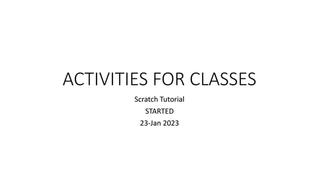 SCRATCH TRAINING FOR BEGINNERS | PPT