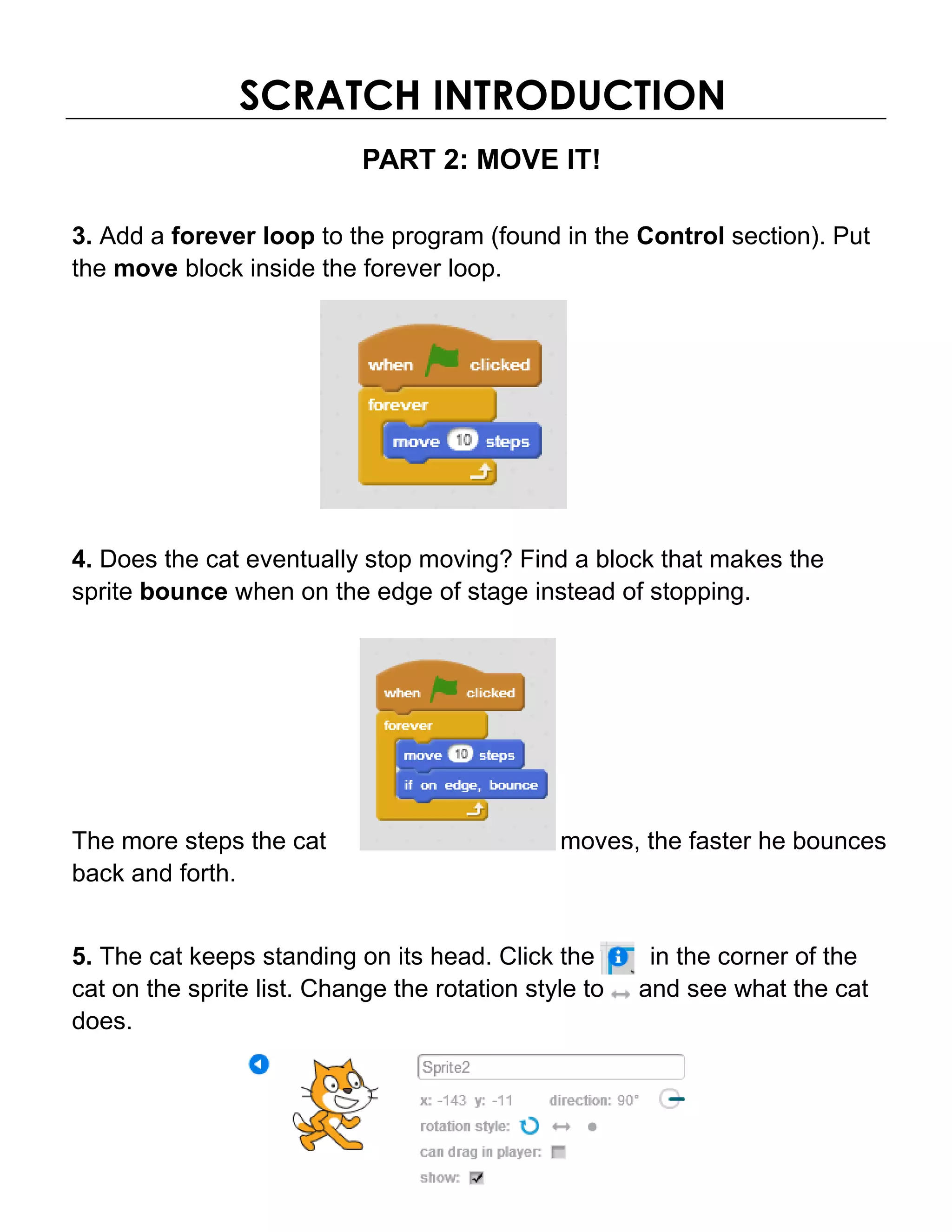 Coding Camp Day 4 Scratch Introduction Packet | PDF