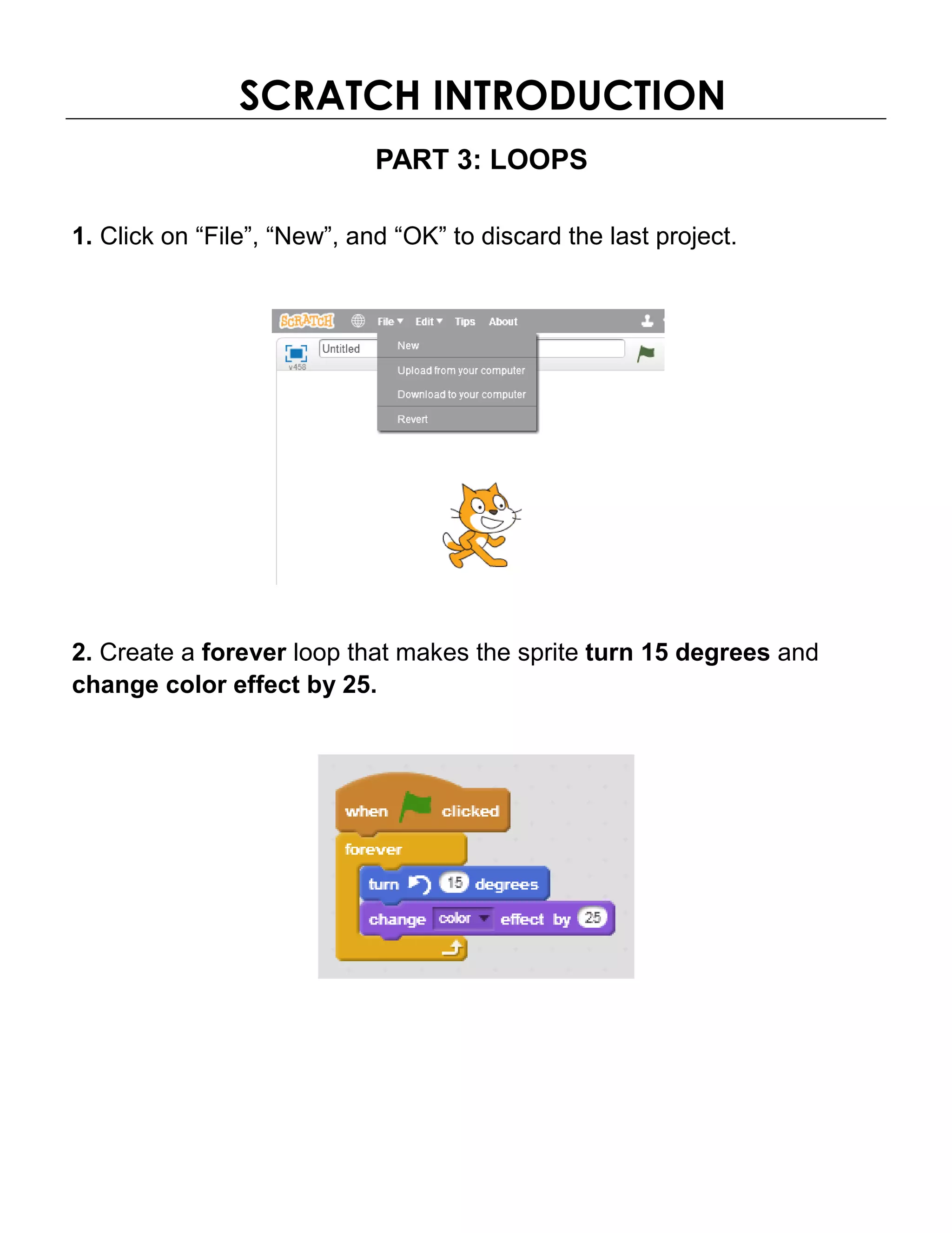 Coding Camp Day 4 Scratch Introduction Packet | PDF