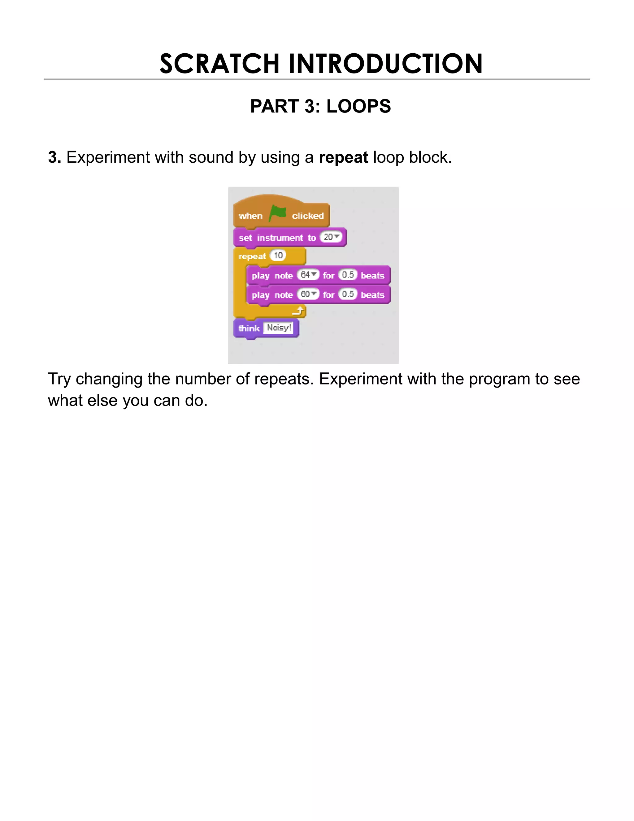 Coding Camp Day 4 Scratch Introduction Packet | PDF