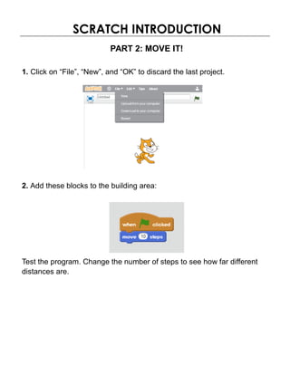 Coding Camp Day 4 Scratch Introduction Packet | PDF