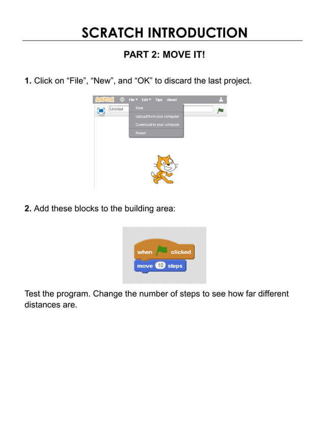 Coding Camp Day 4 Scratch Introduction Packet | PDF