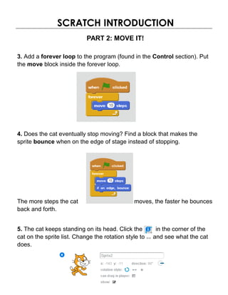 Coding Camp Day 4 Scratch Introduction Packet | PDF