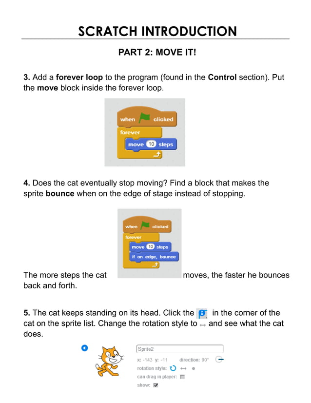 Coding Camp Day 4 Scratch Introduction Packet | PDF