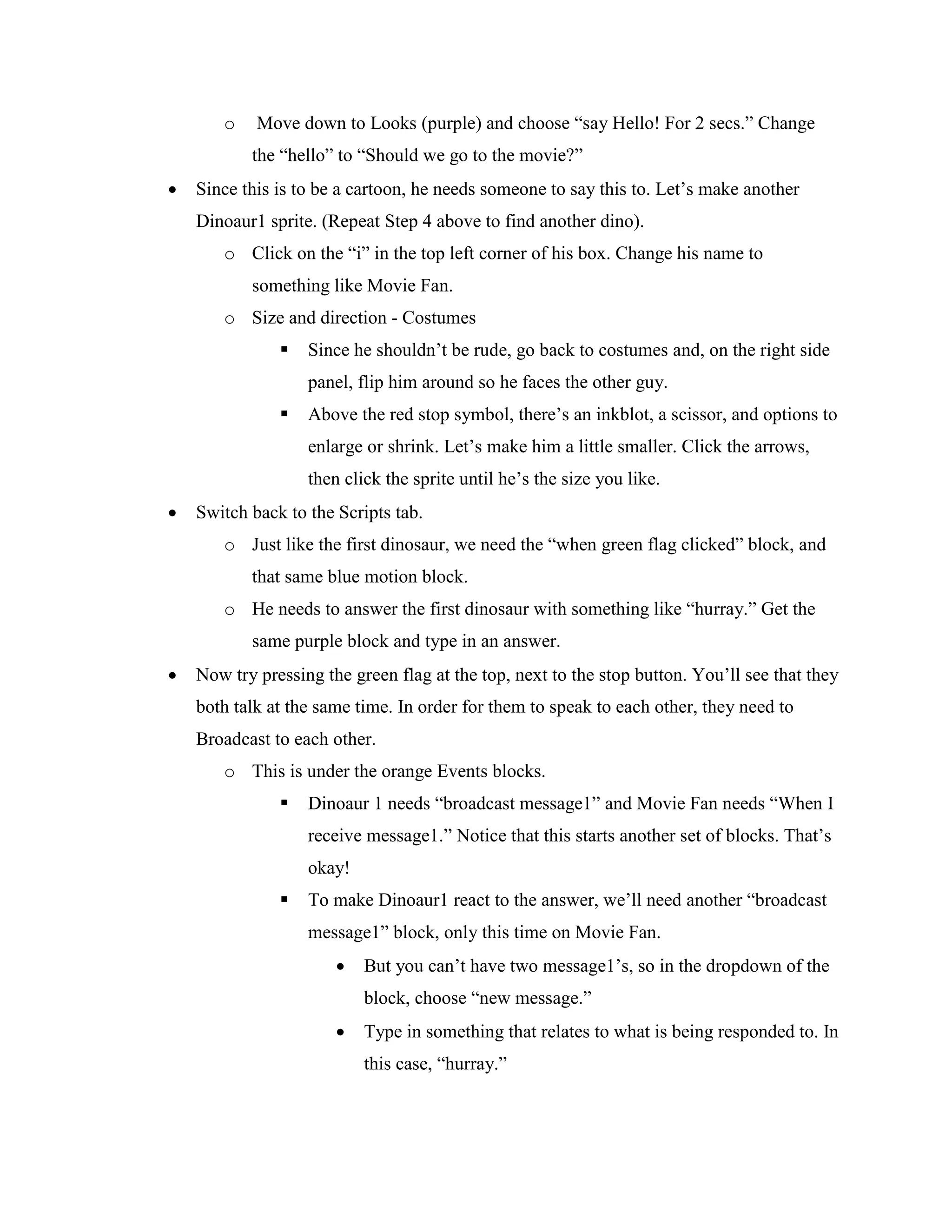 Scratch coding for tweens creating cartoons | PDF