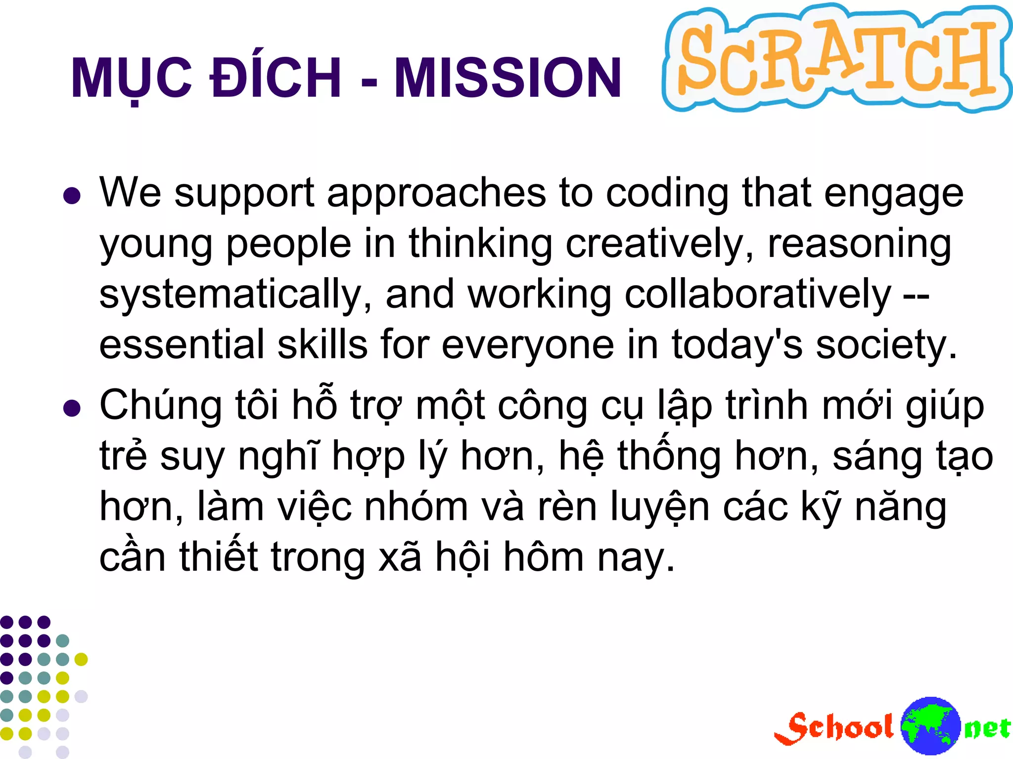 Slide bài giảng về lập trình Scratch dành cho GV | PPTX