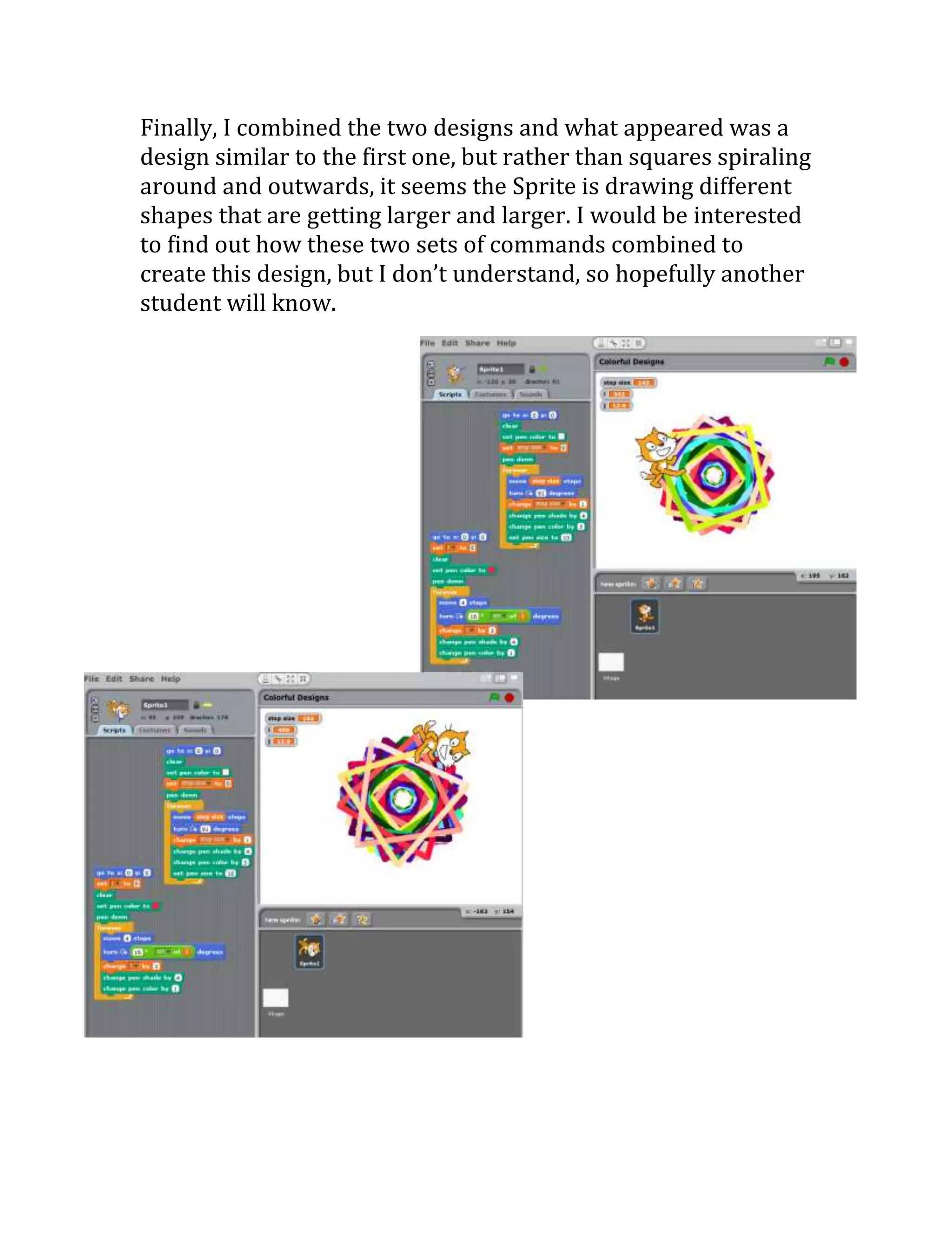 Scratch Design Explanations | DOCX