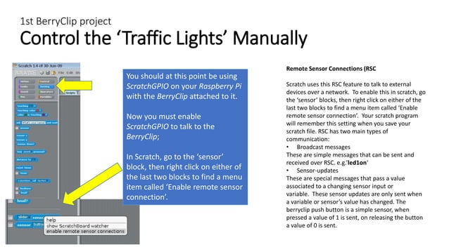 ScratchGPIO, Raspberry Pi & BerryClip | PPT