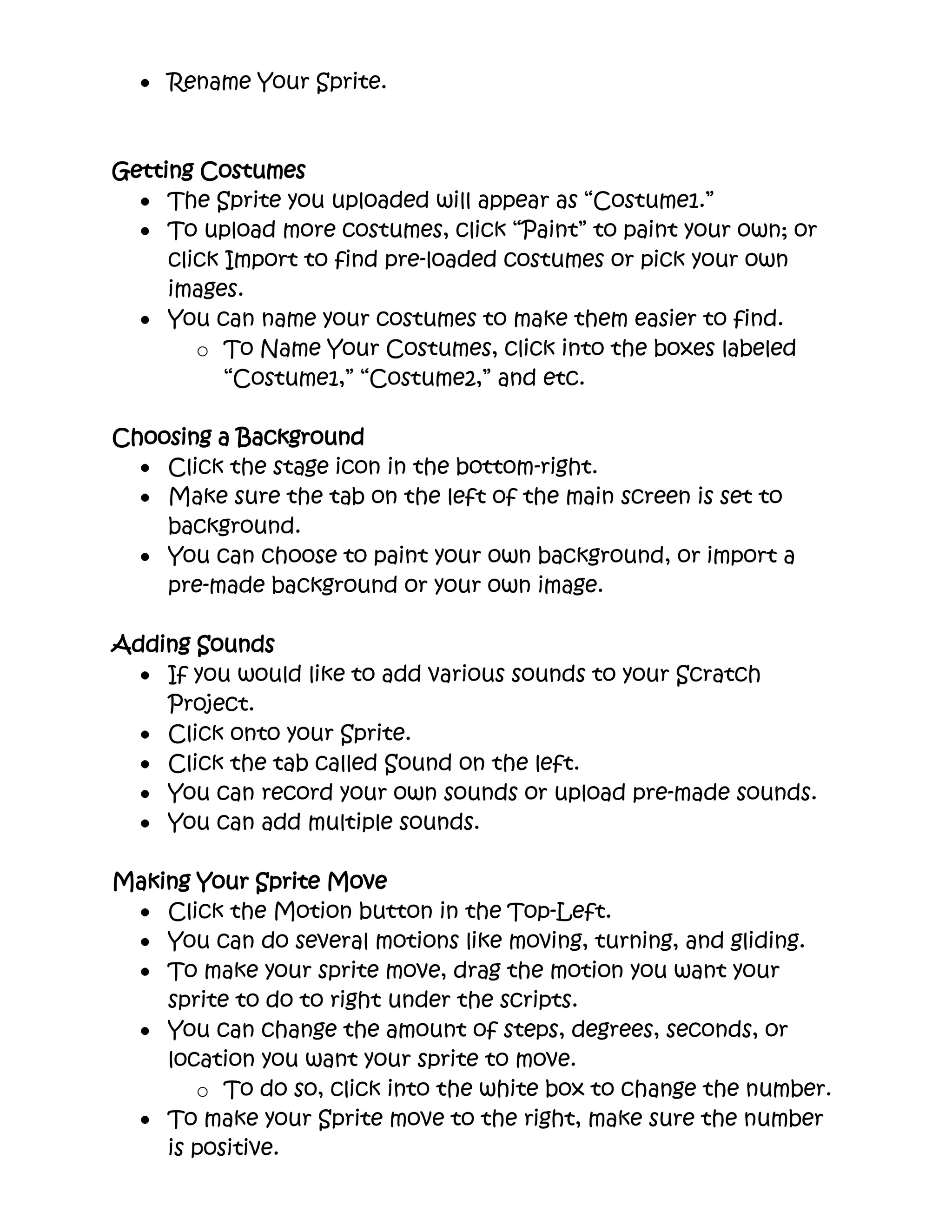 Scratch handout | PDF