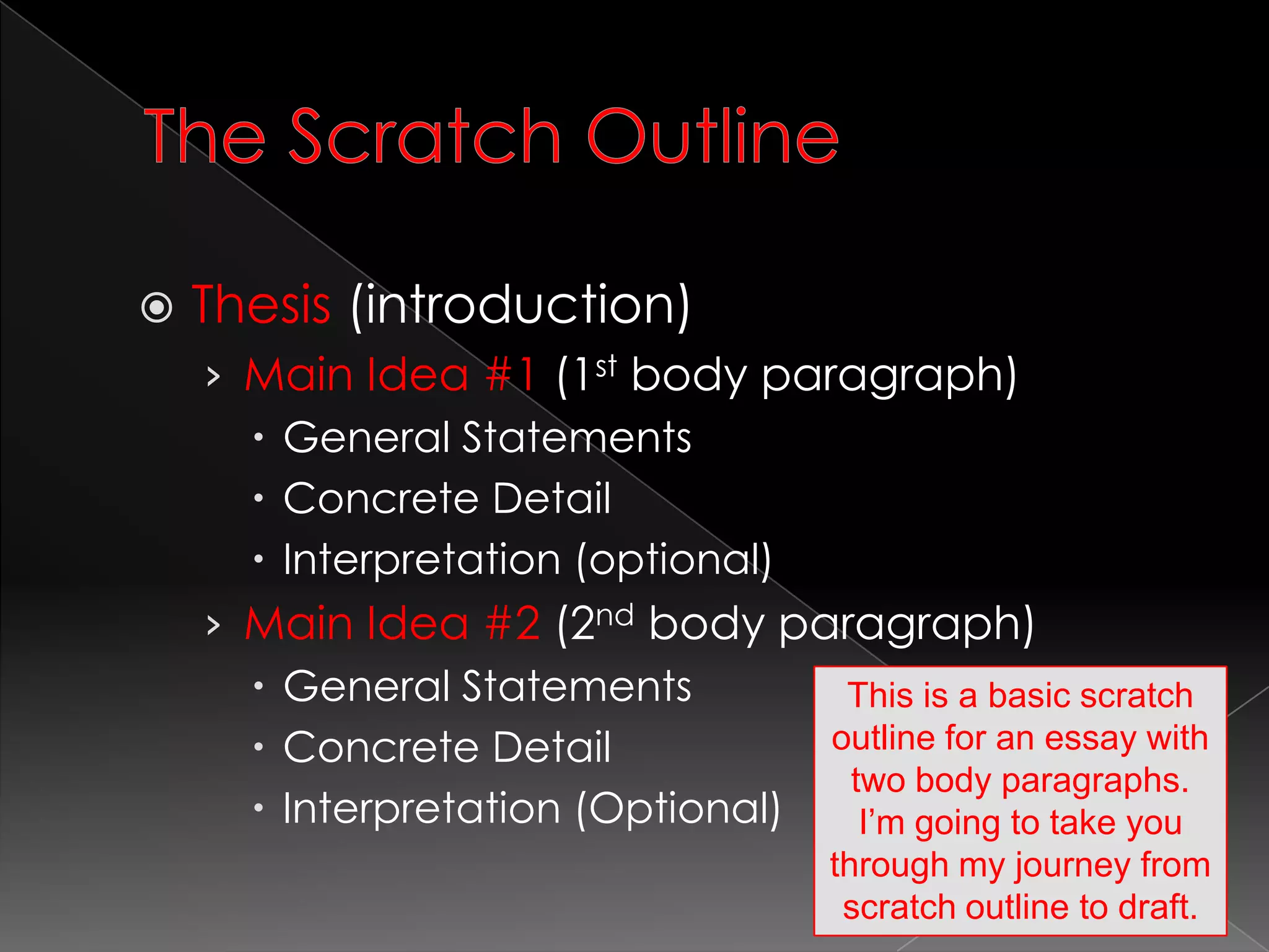 From the Scratch Outline to the Essay Draft | PPTX