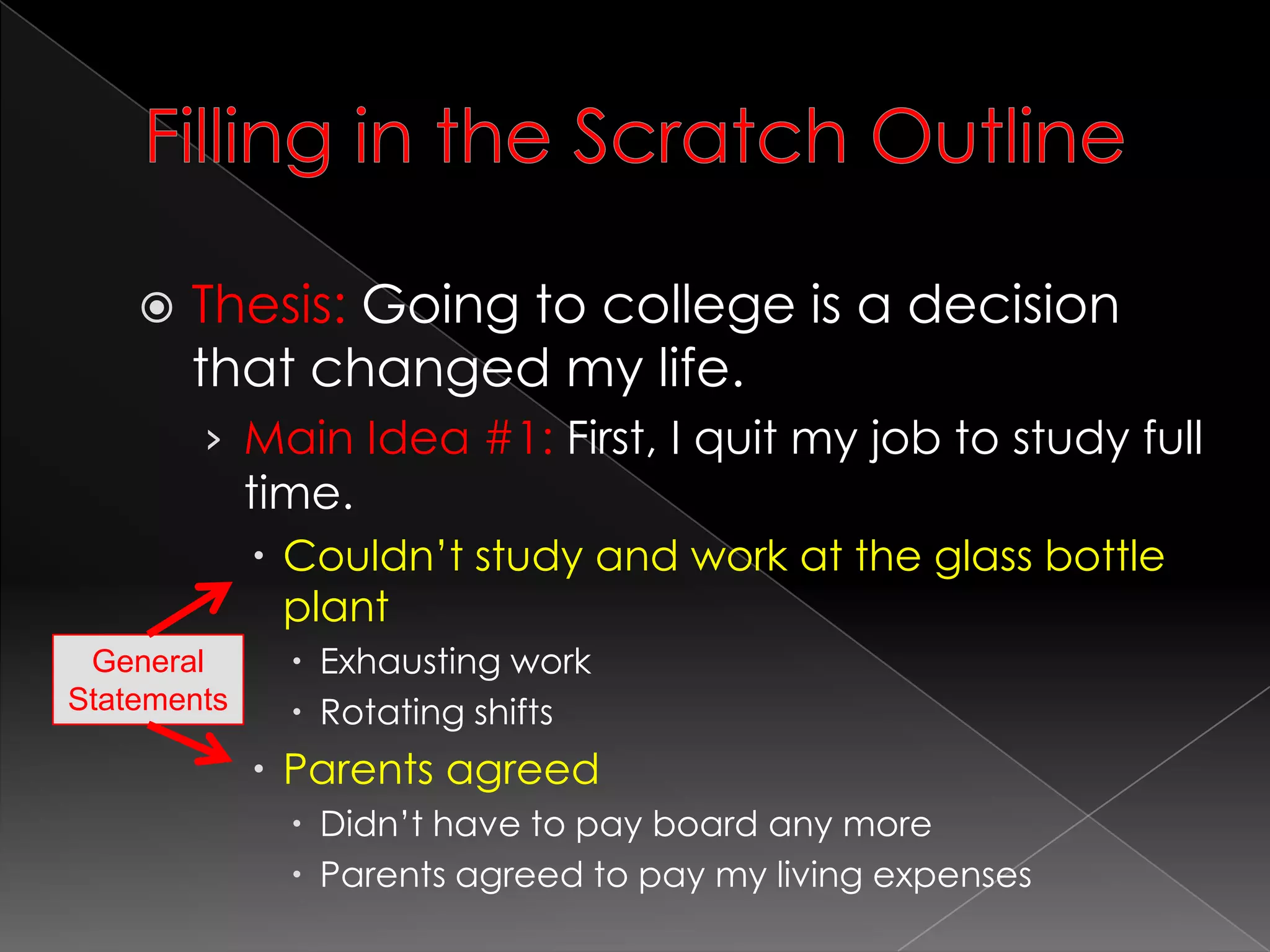 From the Scratch Outline to the Essay Draft | PPTX