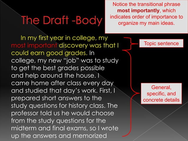 From the Scratch Outline to the Essay Draft | PPTX