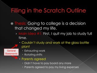 From the Scratch Outline to the Essay Draft | PPTX