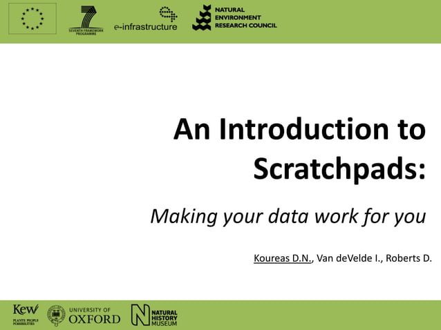 Scratchpads training course introduction | PPT