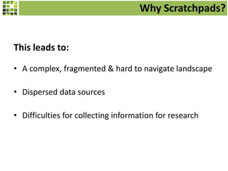 Scratchpads training course introduction | PPTX | Desktop Publishing | Computer Software and ...