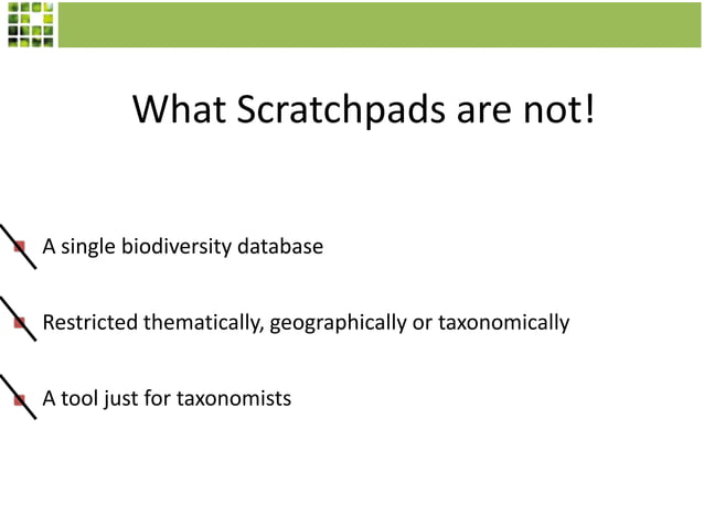 Scratchpads training course introduction | PPT