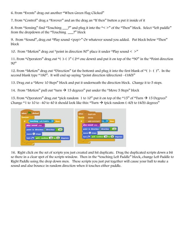 Instructions for Scratch Pong Game Adaptation to use with MaKey MaKey | PDF