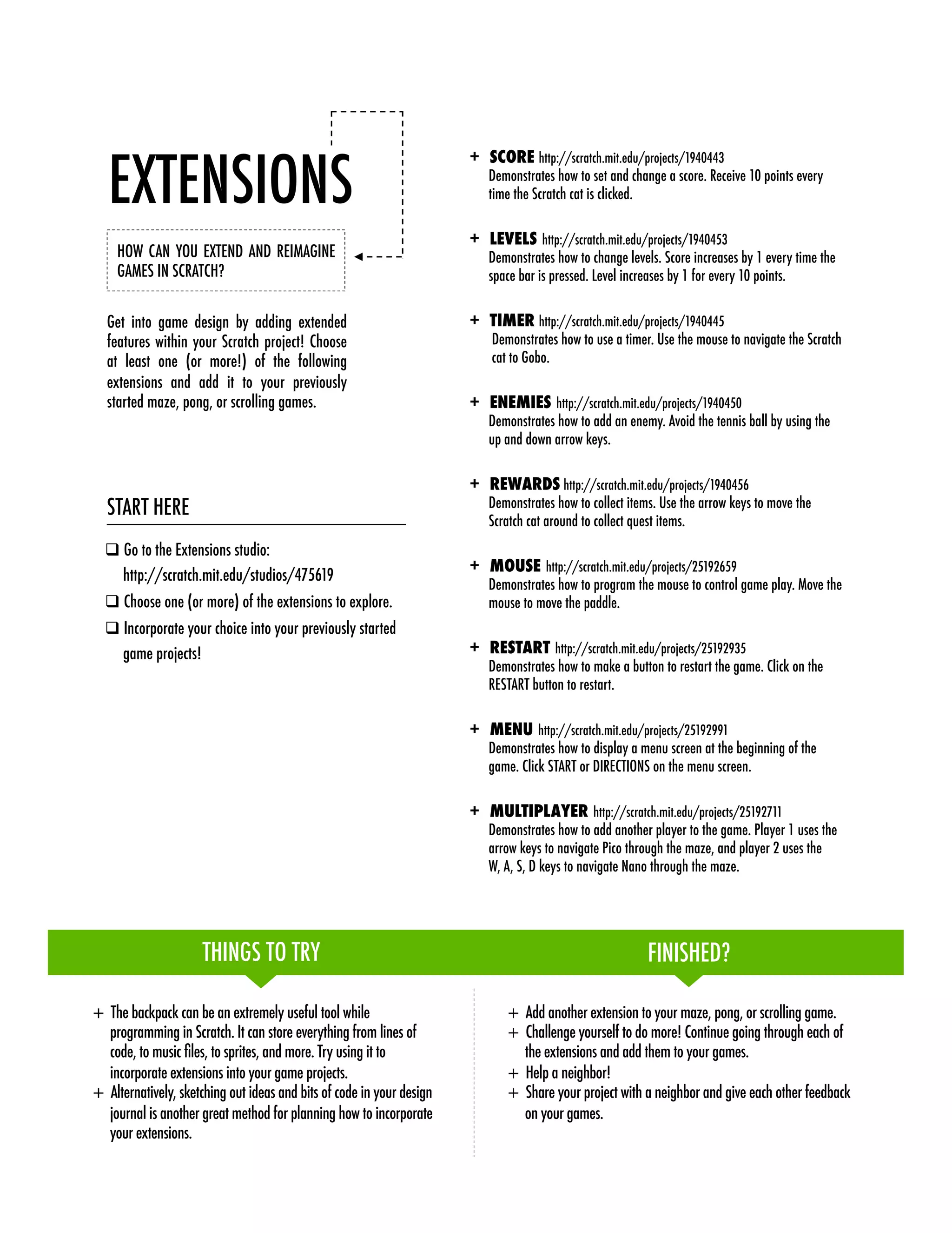 Scratch worksheets compilation activities | PDF