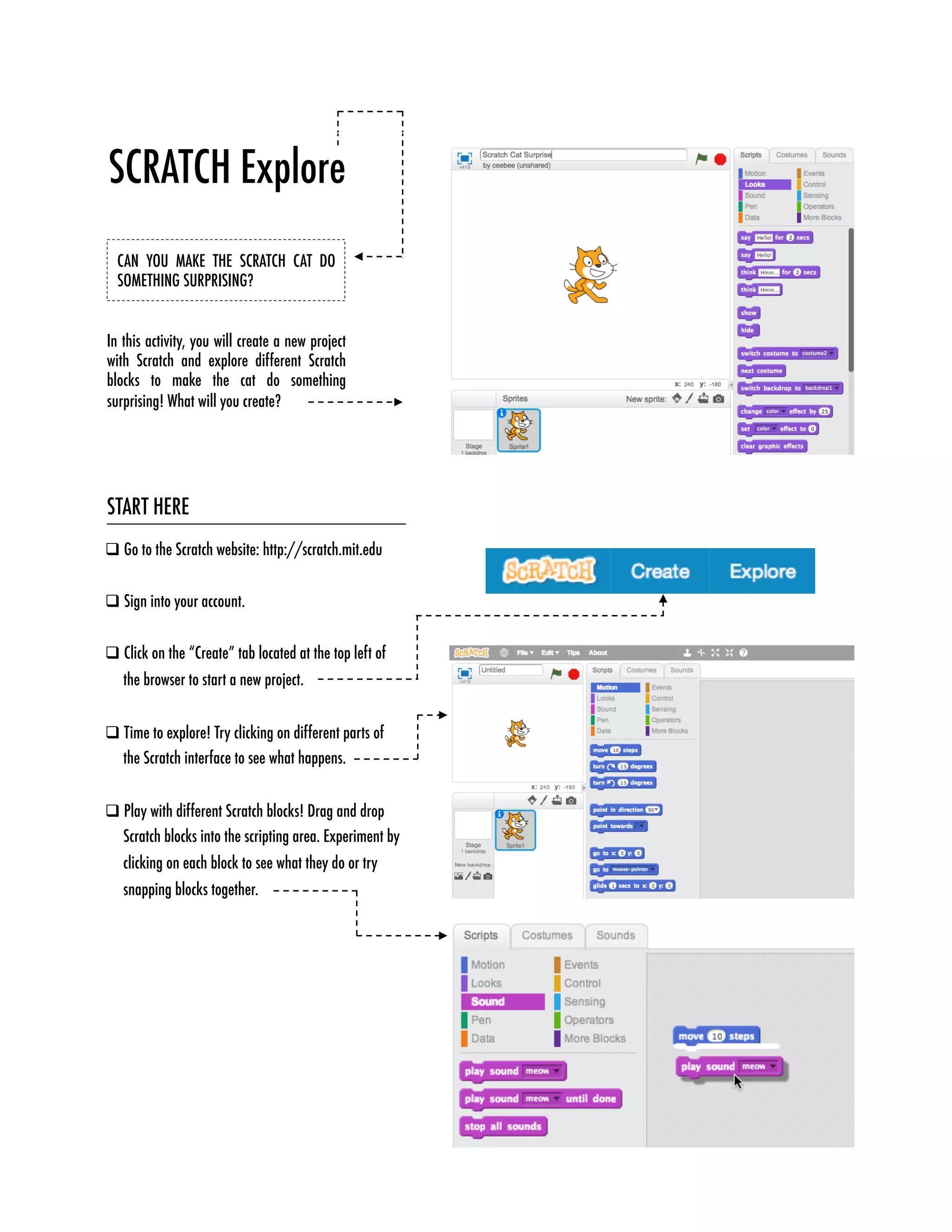 Scratch worksheets compilation activities | PDF