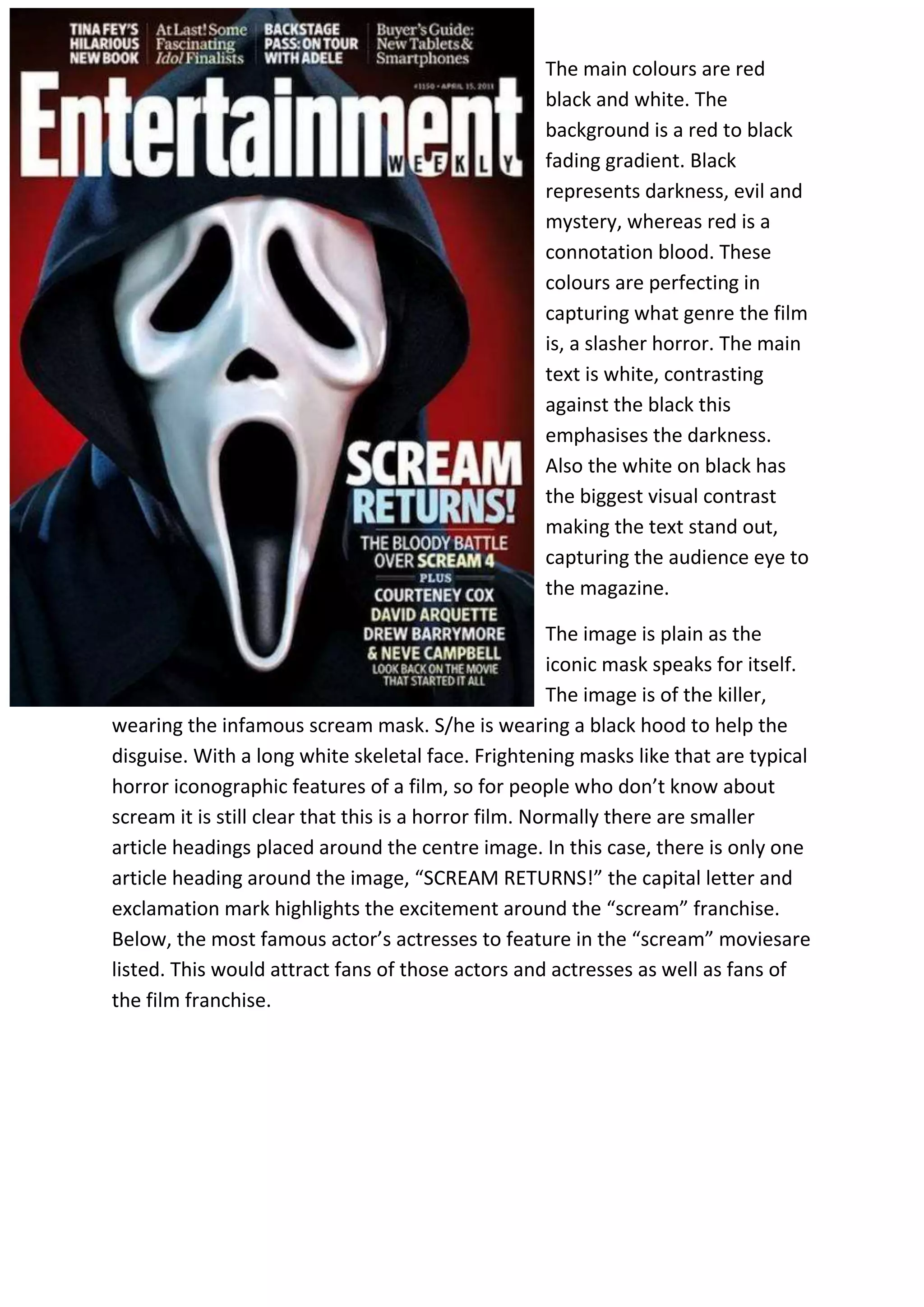 Scream 4 magazine analysis | DOCX