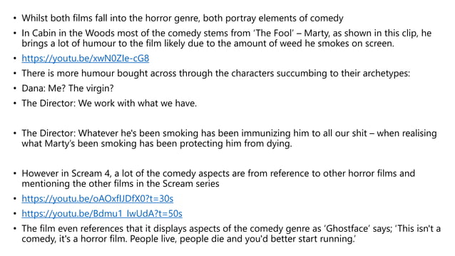 Scream4 vs Cabin in the Woods | PPT