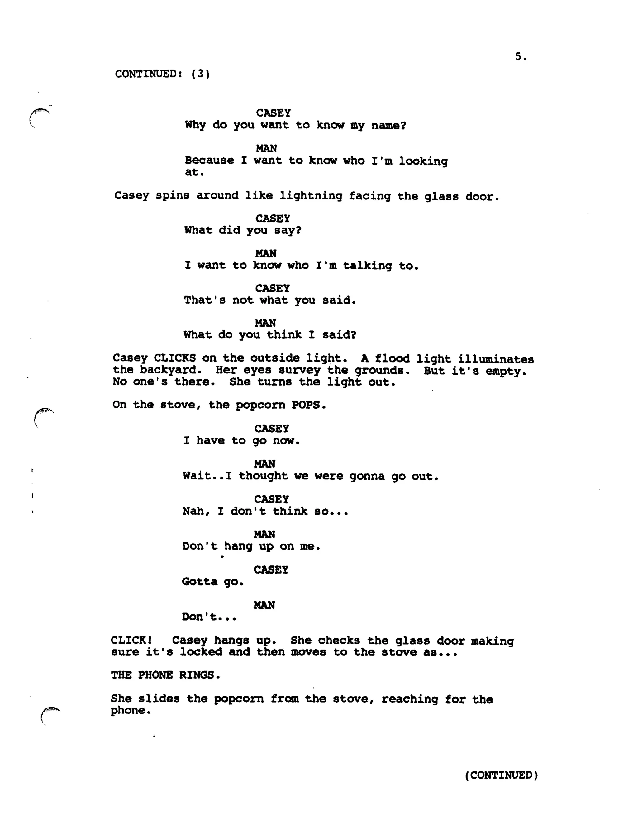 Scream (aka scary movie) by kevin williamson (for educational purposes ...