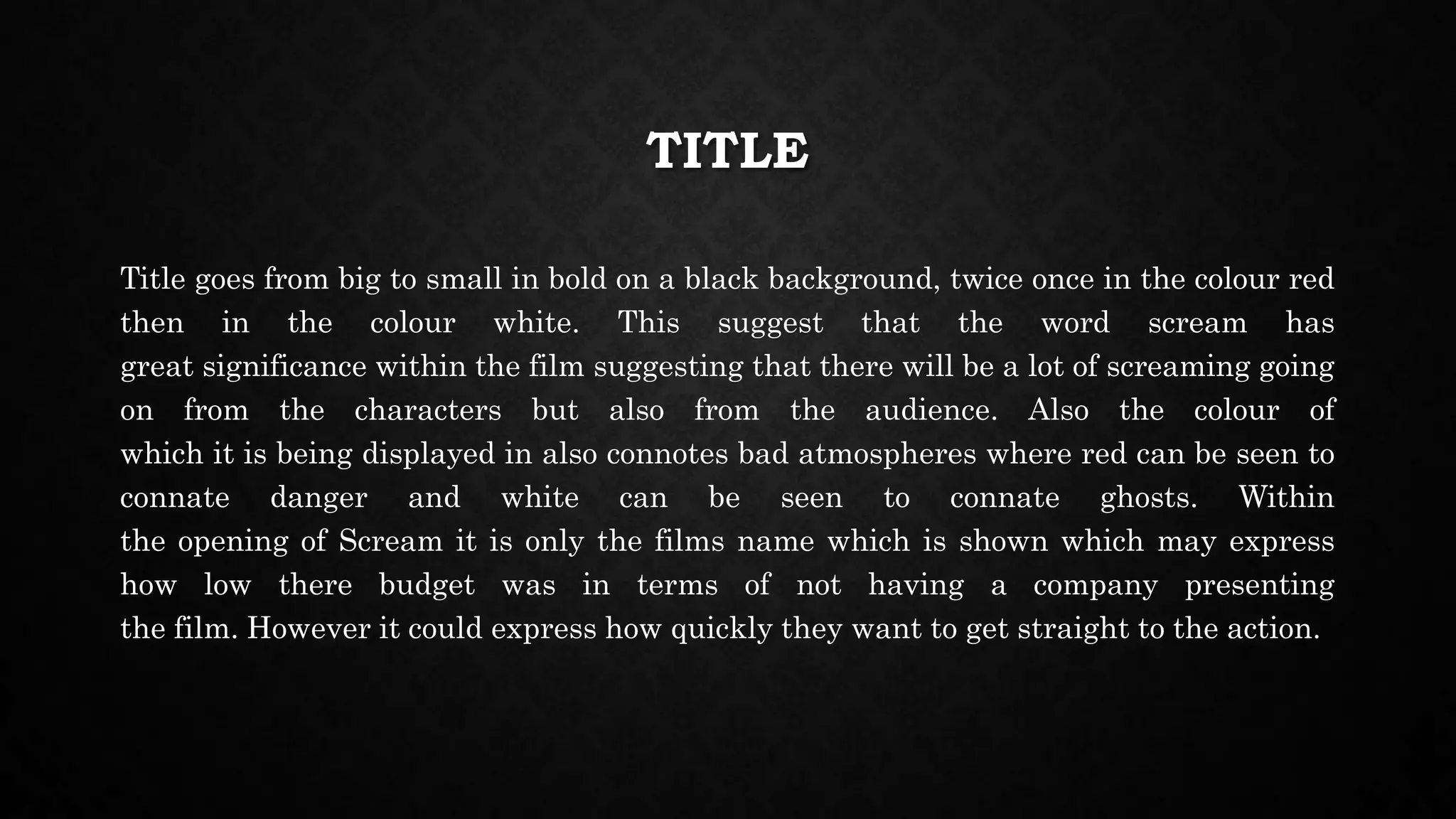 Analysis of Scream | PPTX
