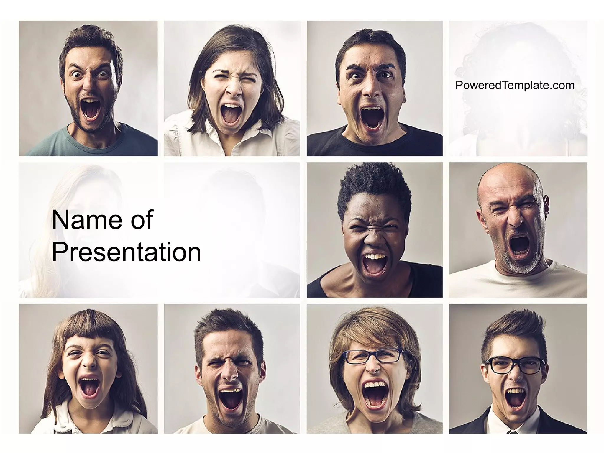 Screaming People PowerPoint Template | PPT