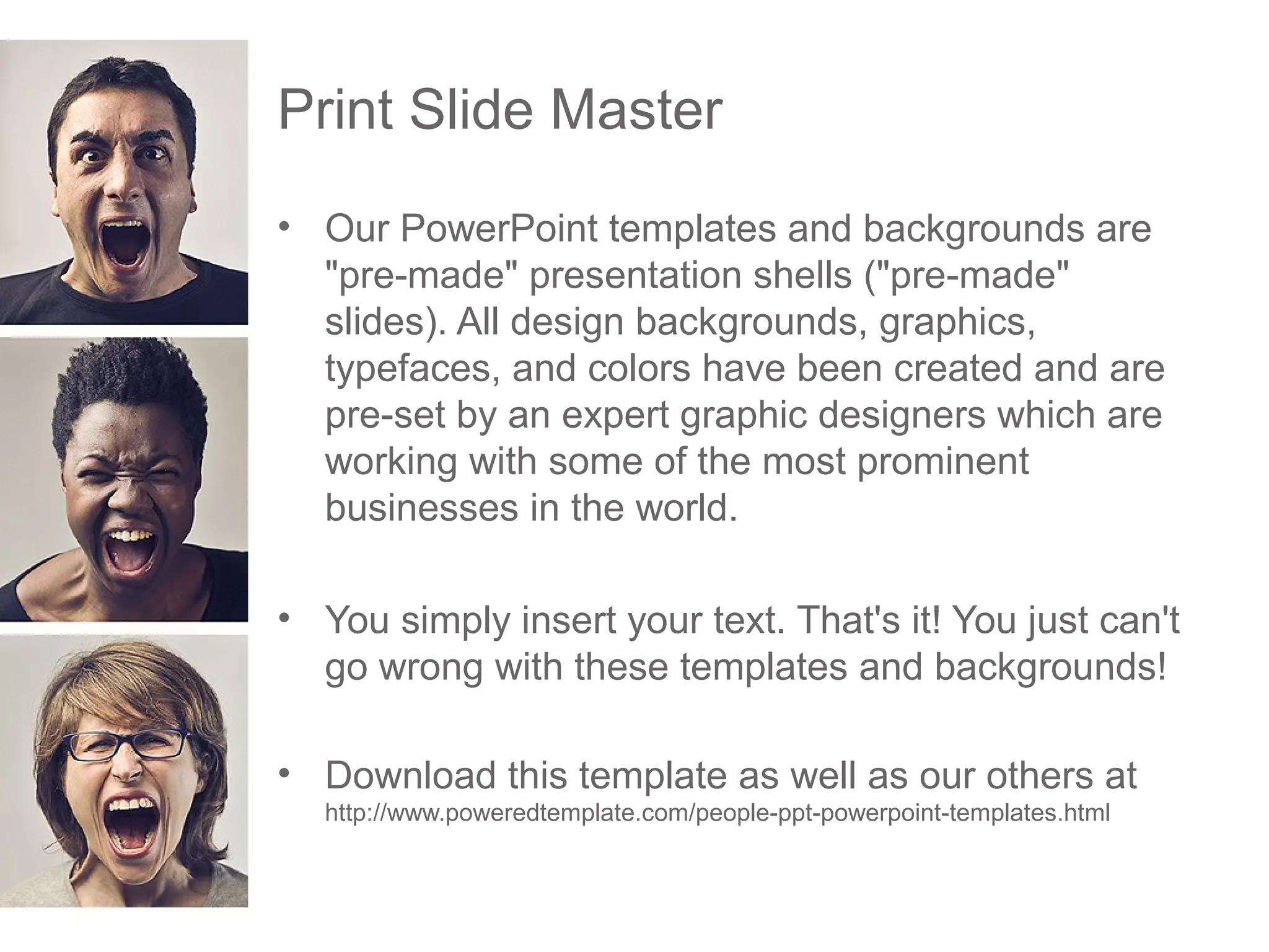 Screaming People PowerPoint Template | PPT