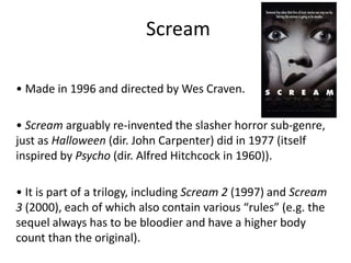 Scream intro and script analysis vs robin wood repression theory (obs ...