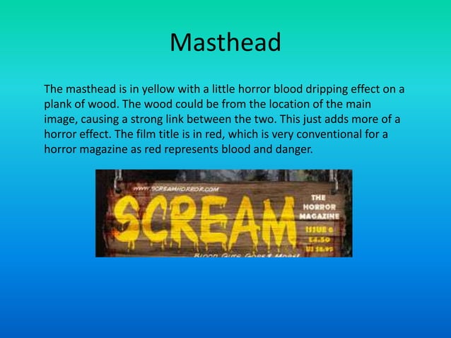 Scream magazine analysis | PPT