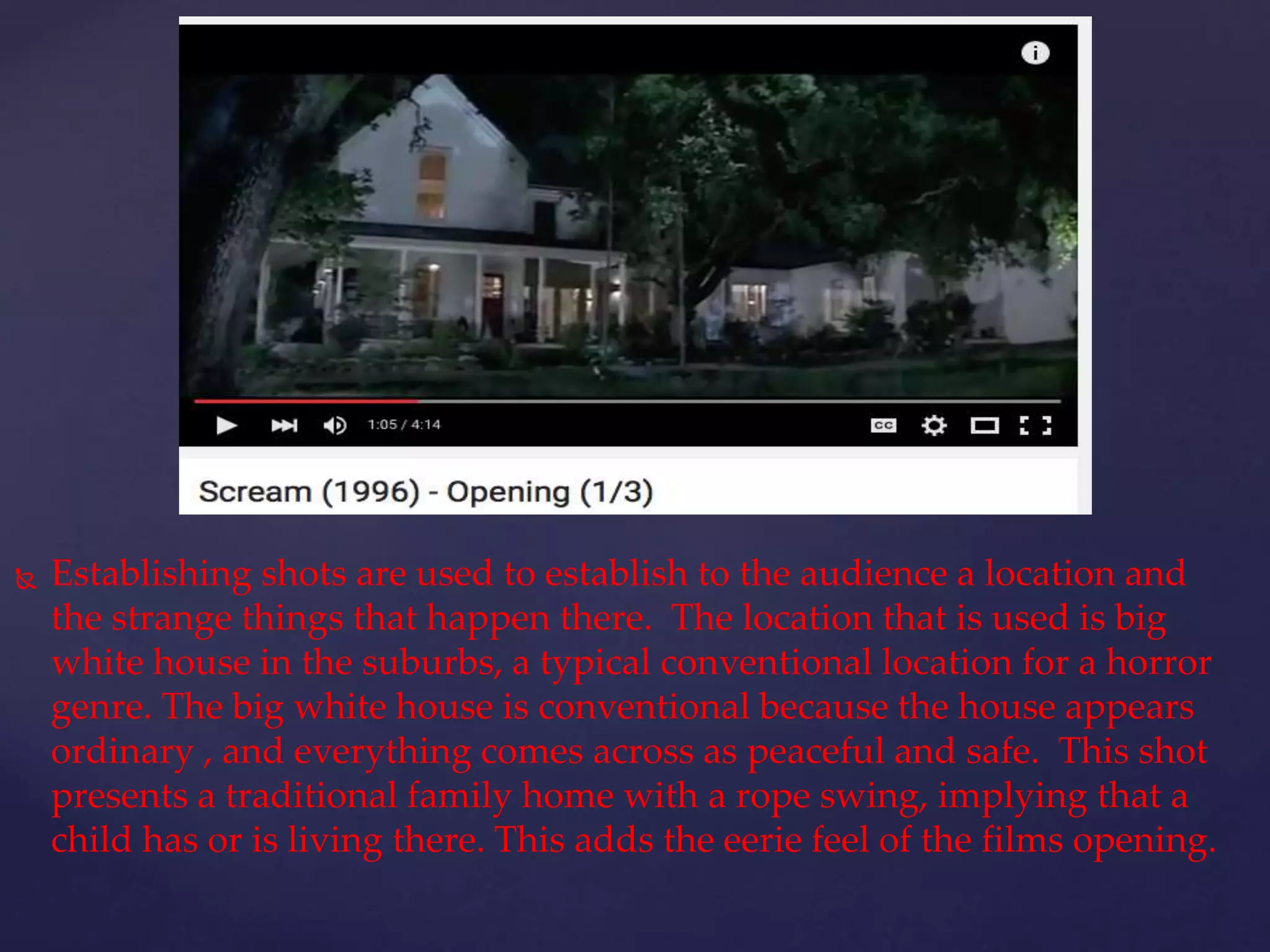 Scream opening scene analysis | PPTX