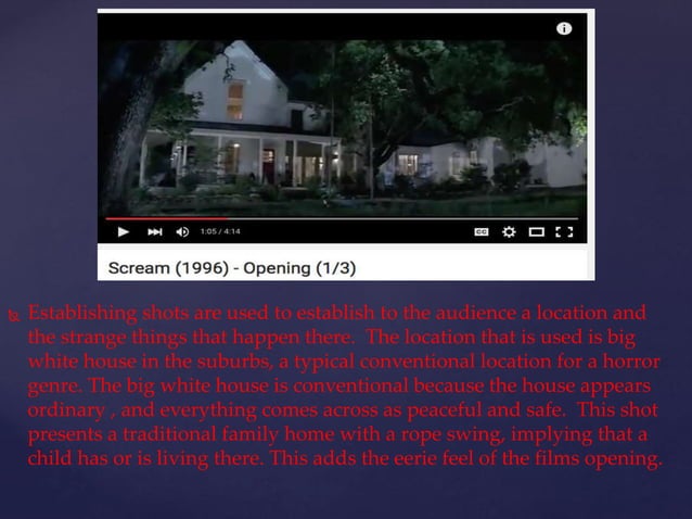 Scream opening scene analysis | PPTX | Horror | Genres