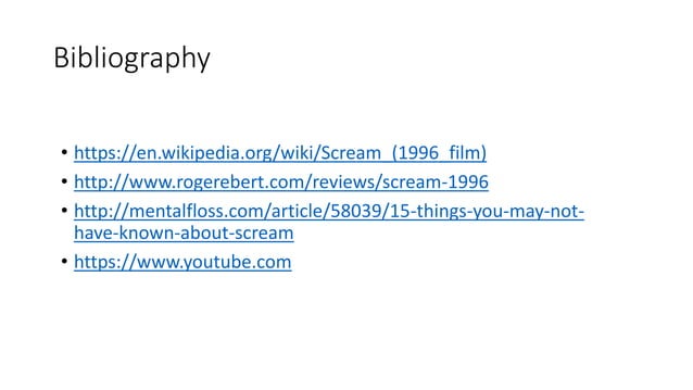 Scream powerpoint | PPTX | Movies | Entertainment