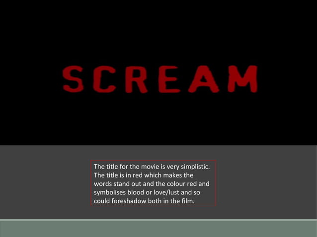 Scream Film Opening Analysis | PPT