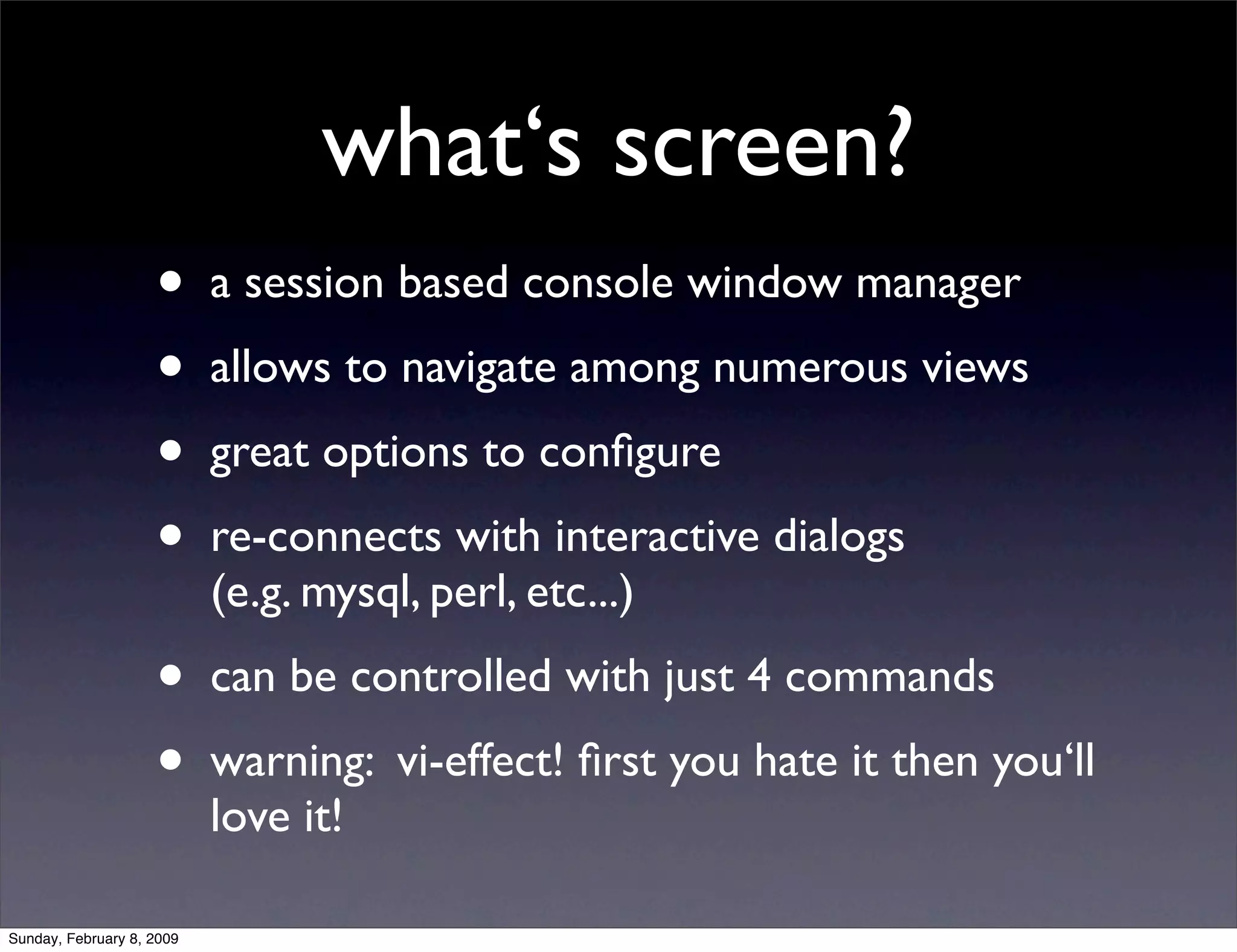 GNU Screen | ZIP | Operating Systems | Computer Software and Applications