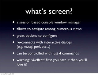 GNU Screen | ZIP | Operating Systems | Computer Software and Applications