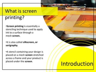Screen printing | PPTX