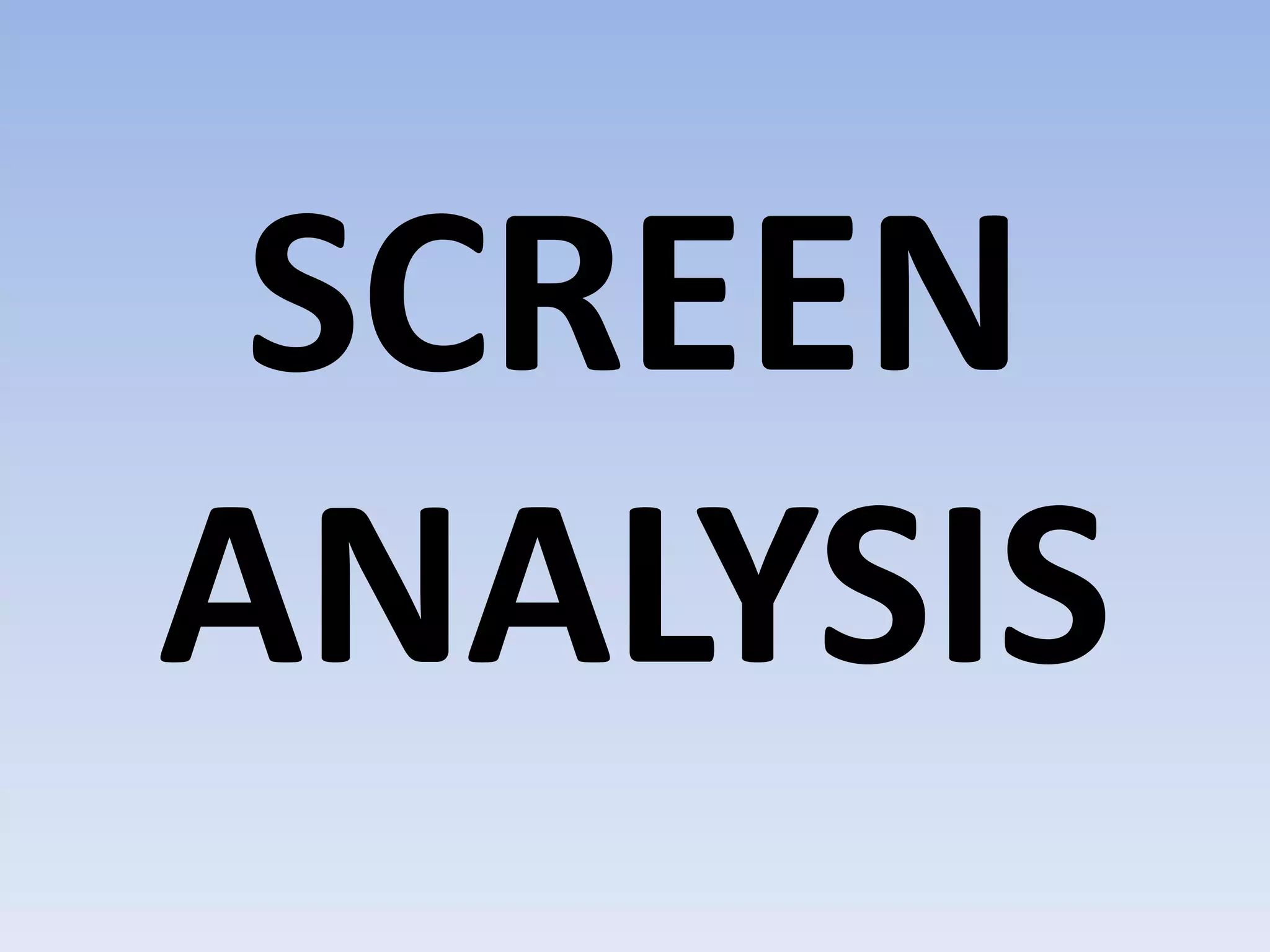 Screen analysis | PPTX
