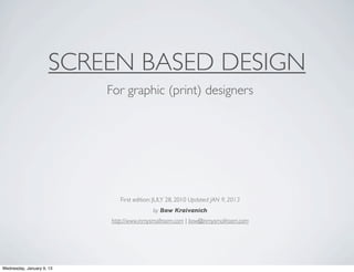 Screen Based Design for Graphic Designer | PPT