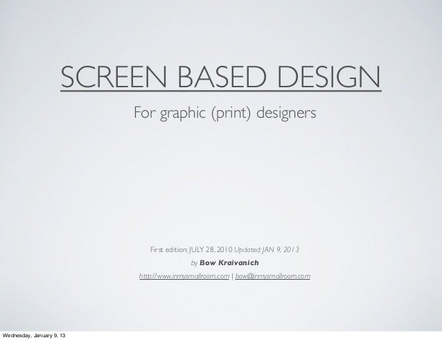 Screen Based Design for Graphic Designer