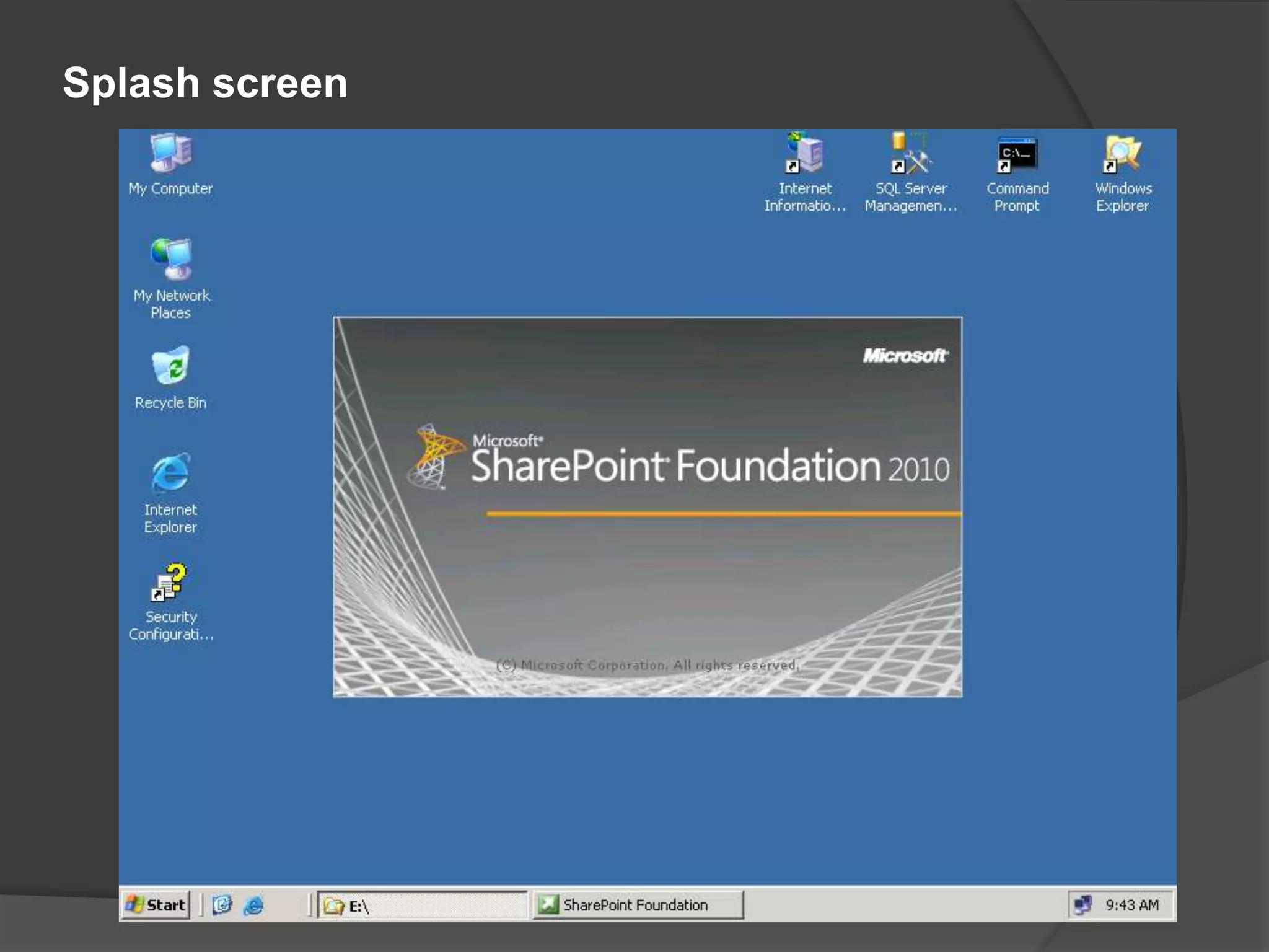 Screen Capture - Install SharePoint Foundation 2010 beta | PPT | Free Download